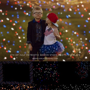 4th of July Photo Overlays, Bokeh Star Overlays, Digital Backdrop - Etsy