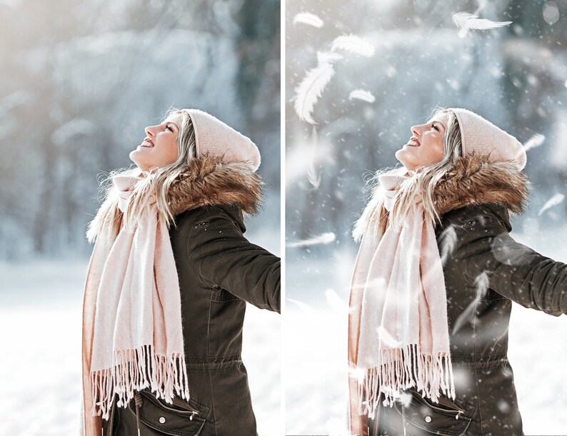 26 White Feather Overlays Falling Feathers Photoshop | Etsy