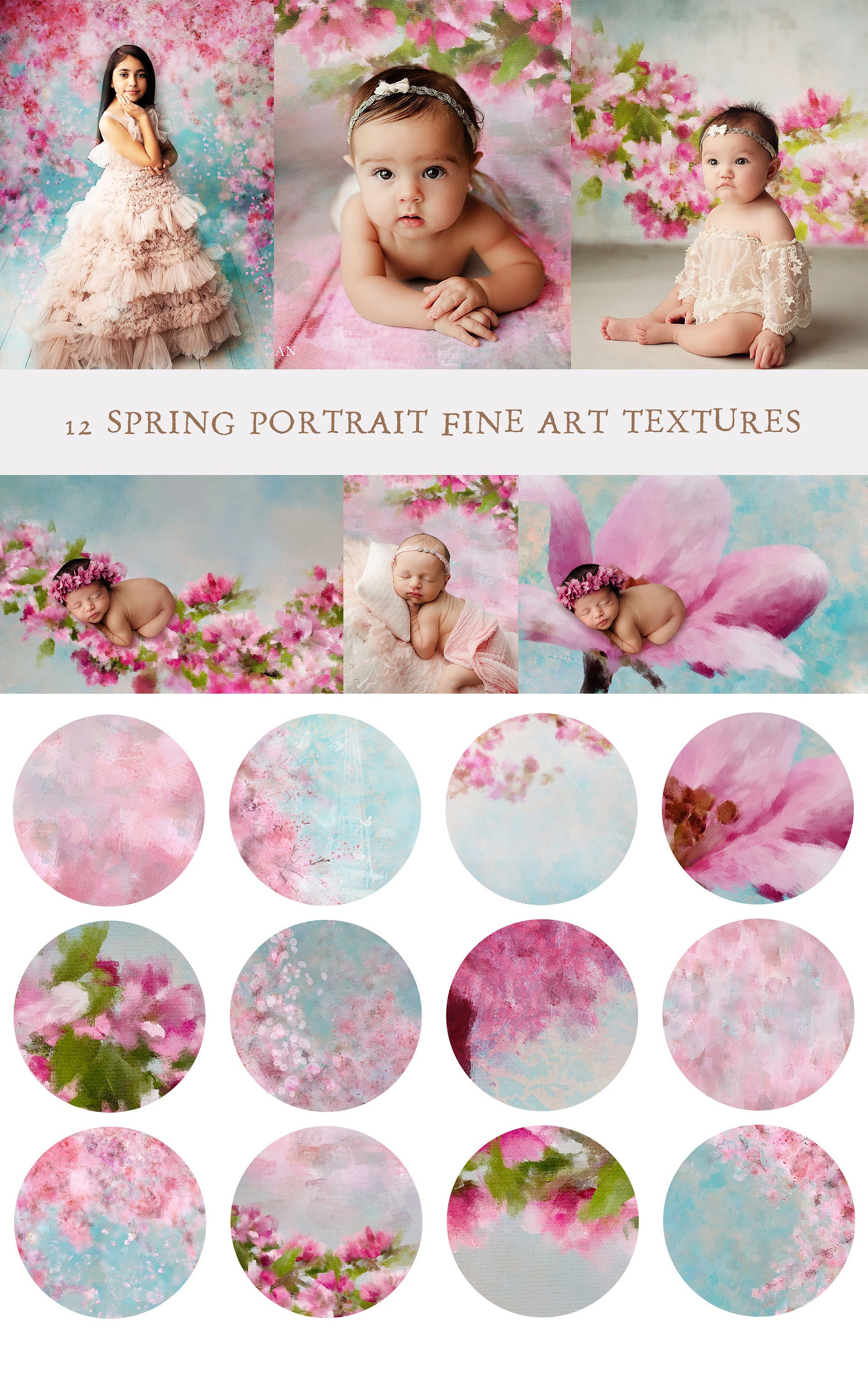 12 Spring Fine Art Textures Flower Background Photoshop - Etsy UK