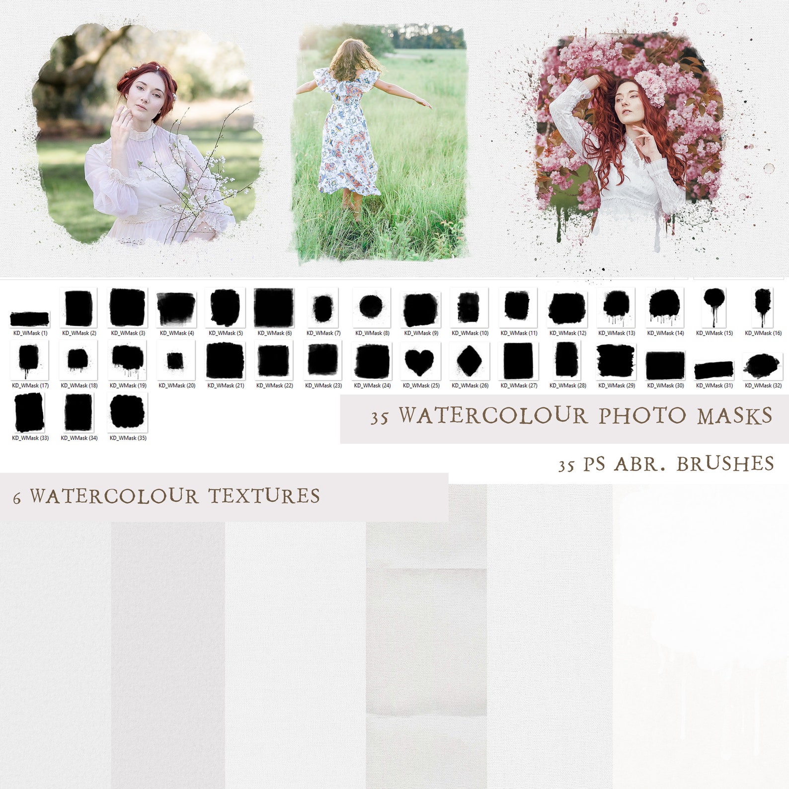 35 Watercolour Portrait Masks Clipping Masks Watercolour - Etsy