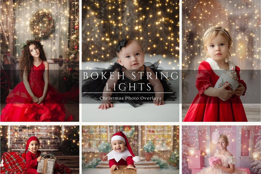 Bokeh String Light Overlays, Christmas Overlays, Fairy Light Photoshop ...