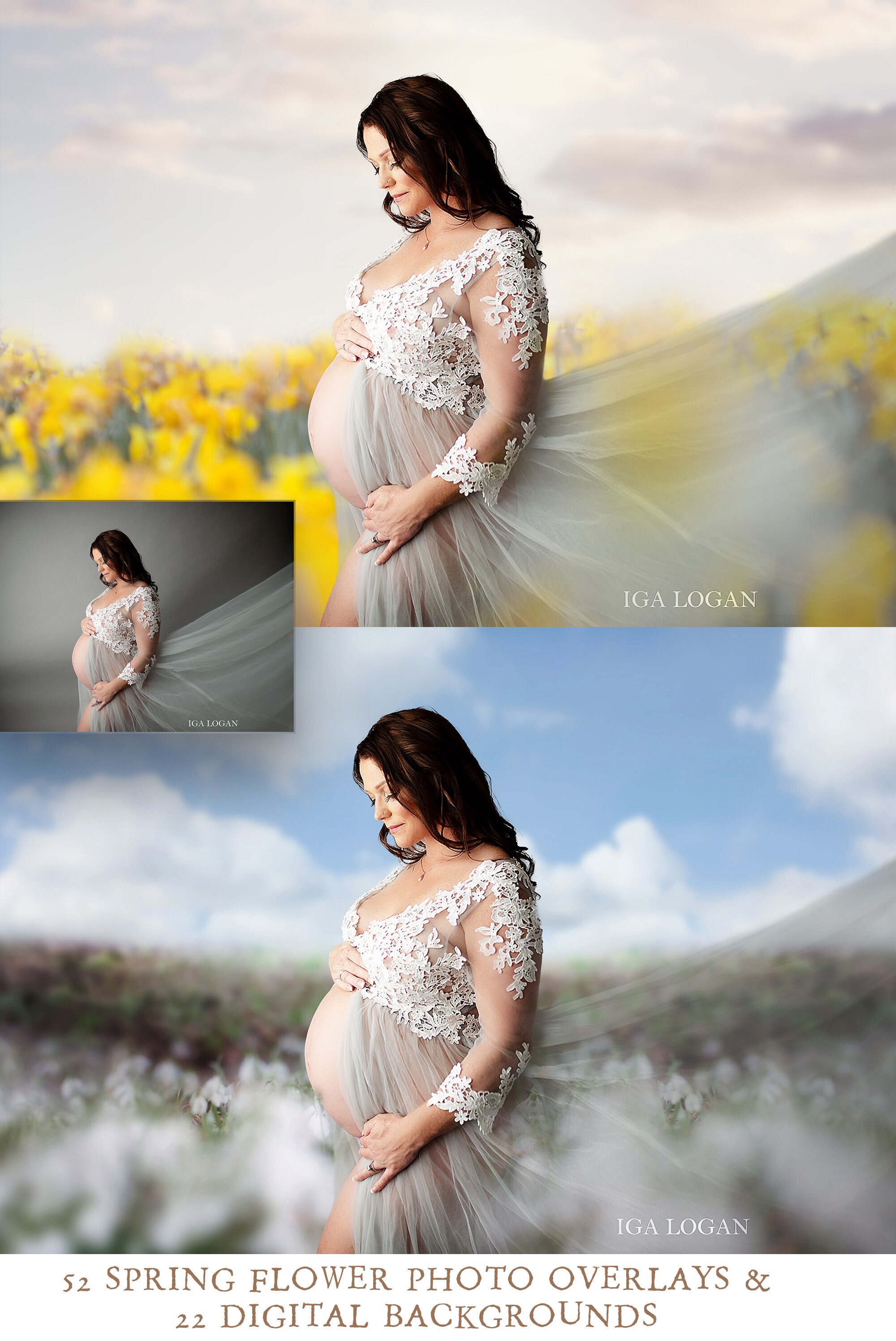 Spring flowers Photo Overlay Digital background Floral | Etsy