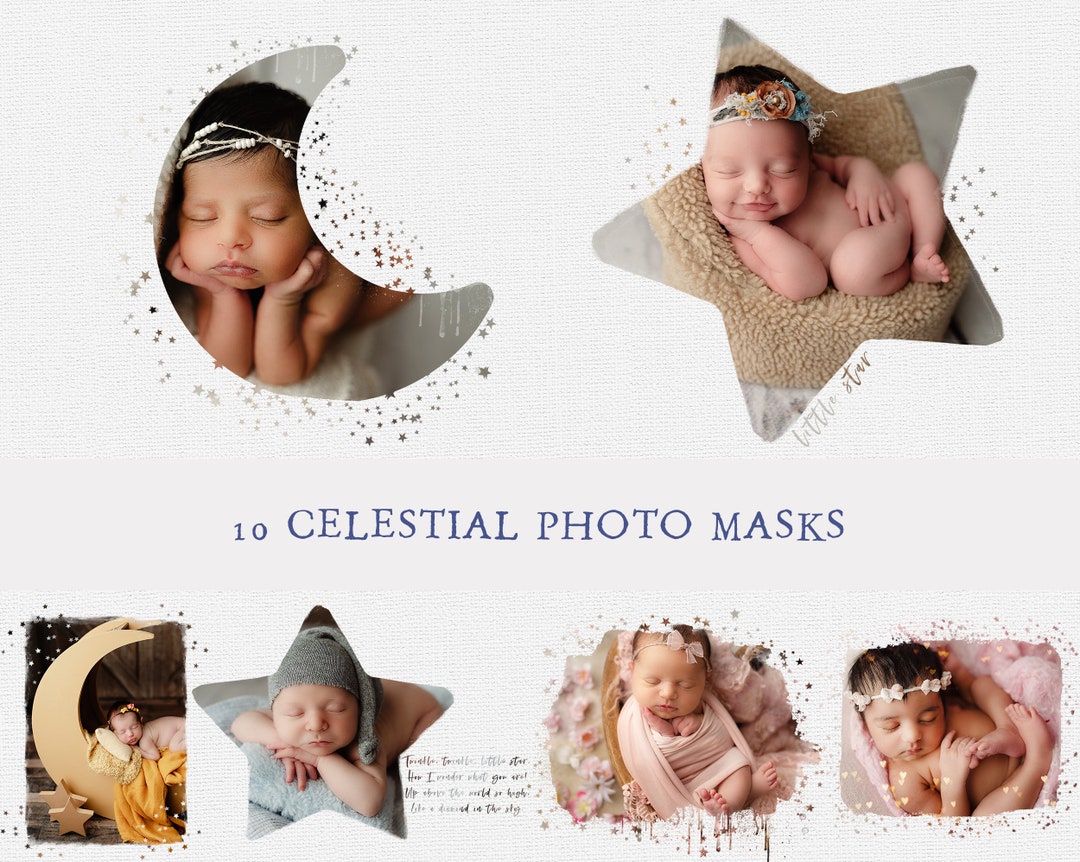 10 Celestial Photo Masks, Portrait Masks, Clipping Masks, Watercolour ...