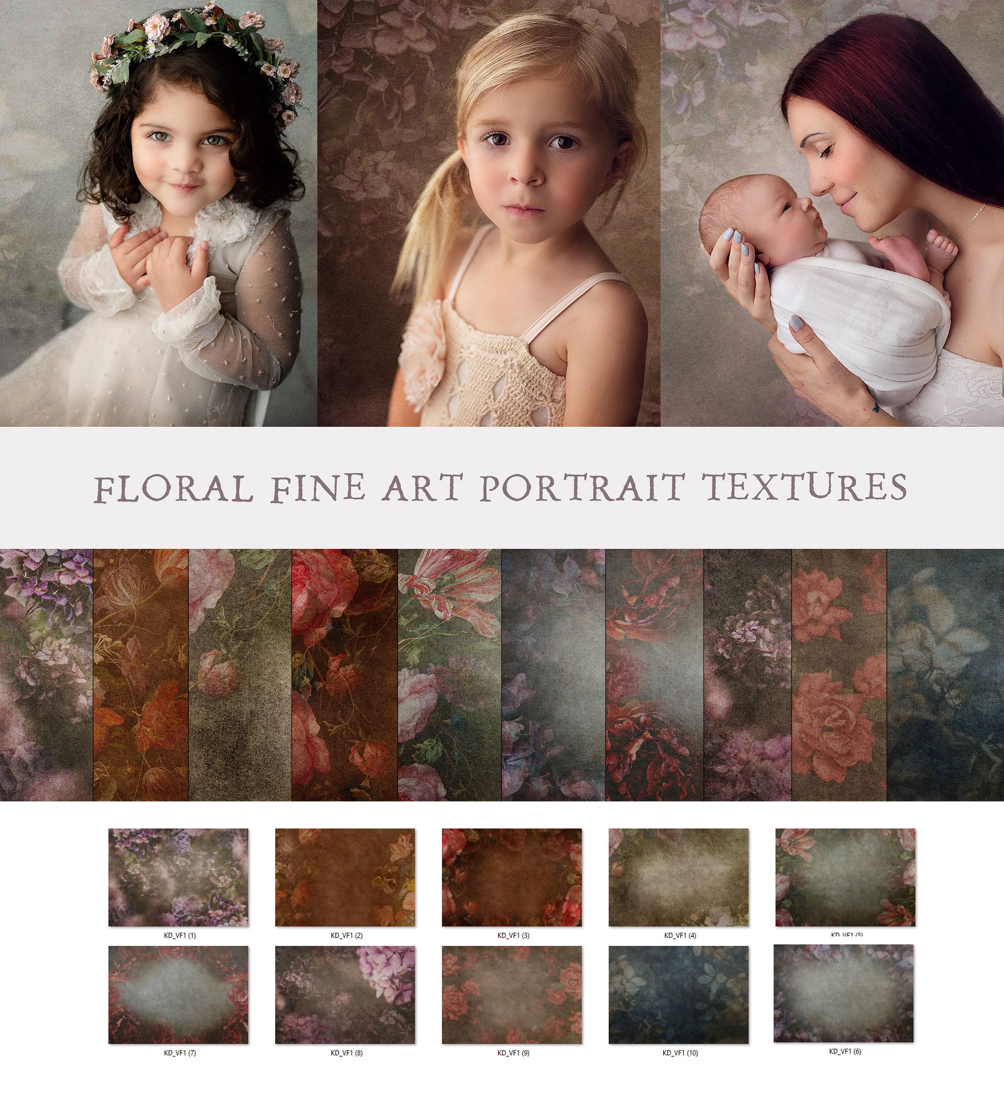 10 Floral Fine Art Textures Flower Background Photoshop | Etsy