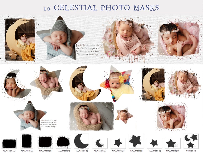 10 Celestial Photo Masks Portrait Masks Clipping Masks - Etsy