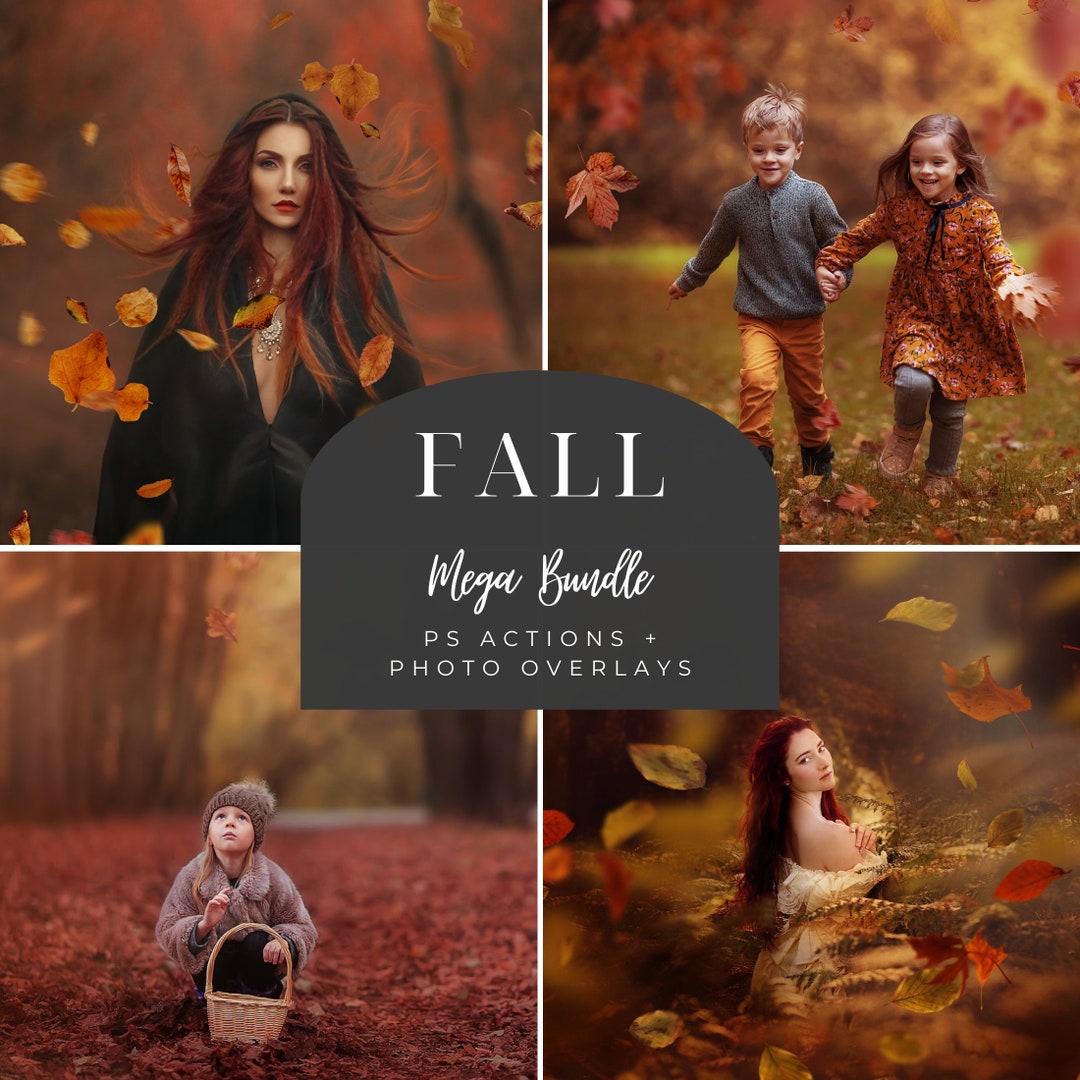 Bundle Fall Photoshop Actions and Photoshop Overlays, Bundle PNG ...