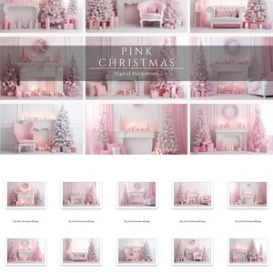 Pink Christmas Digital Backdrops for Composite Photography - Etsy