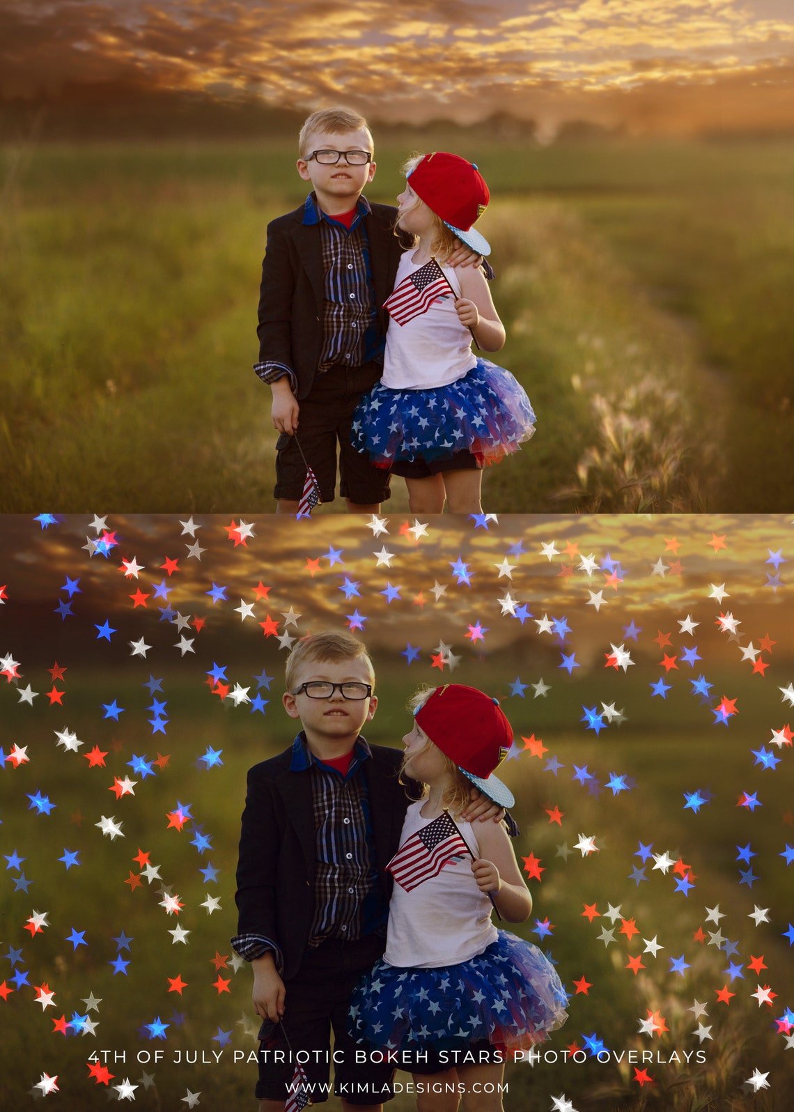 4th of July Photo Overlays Bokeh Star Overlays Digital - Etsy