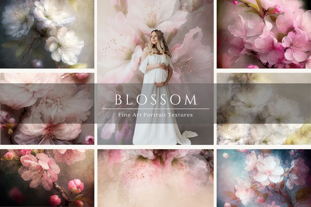 9 Floral Textures, Flower Background, Photoshop Overlays, Photo Texture ...