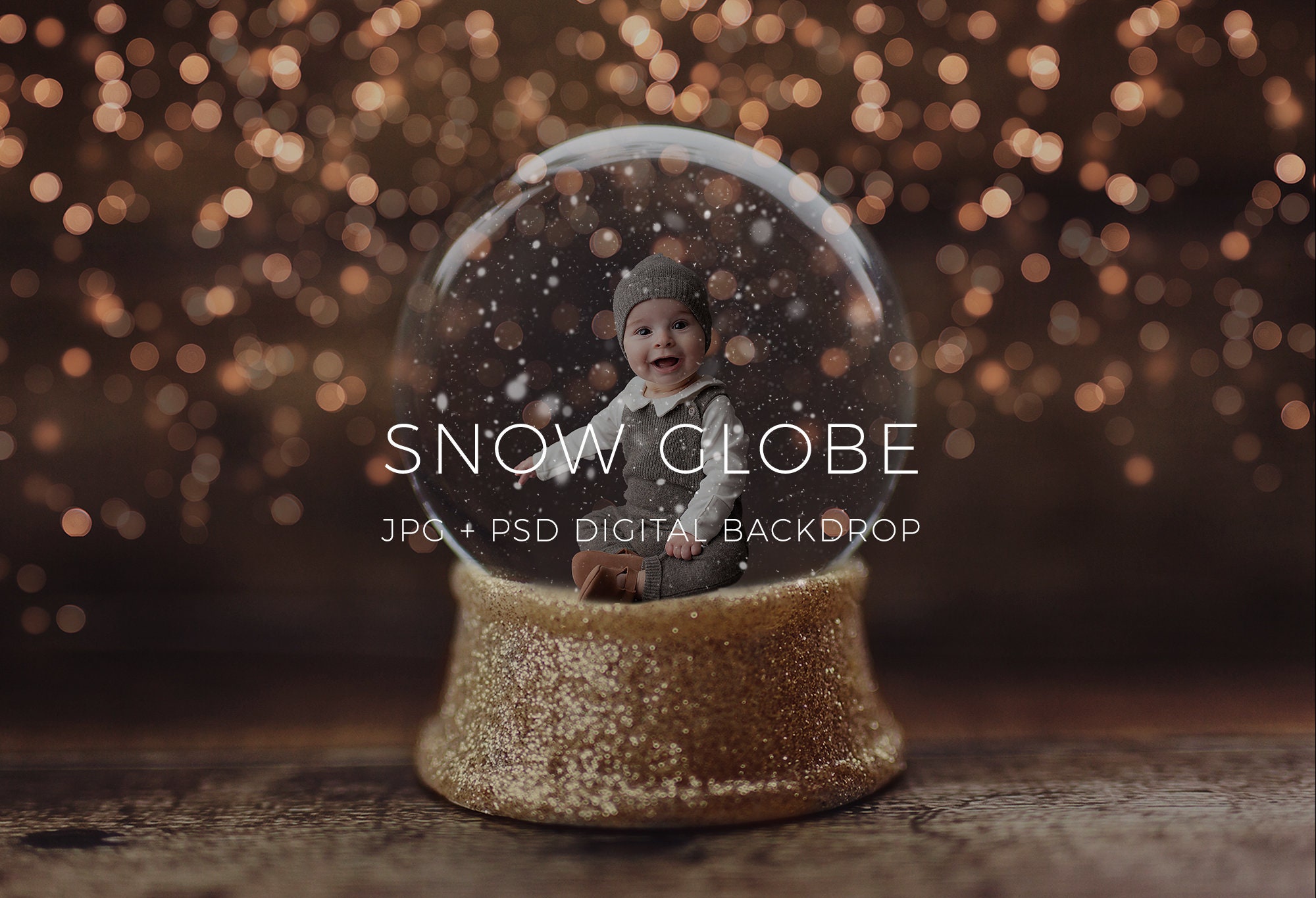 Christmas Snow Globe Digital Backdrop Christmas Backdrop - Etsy