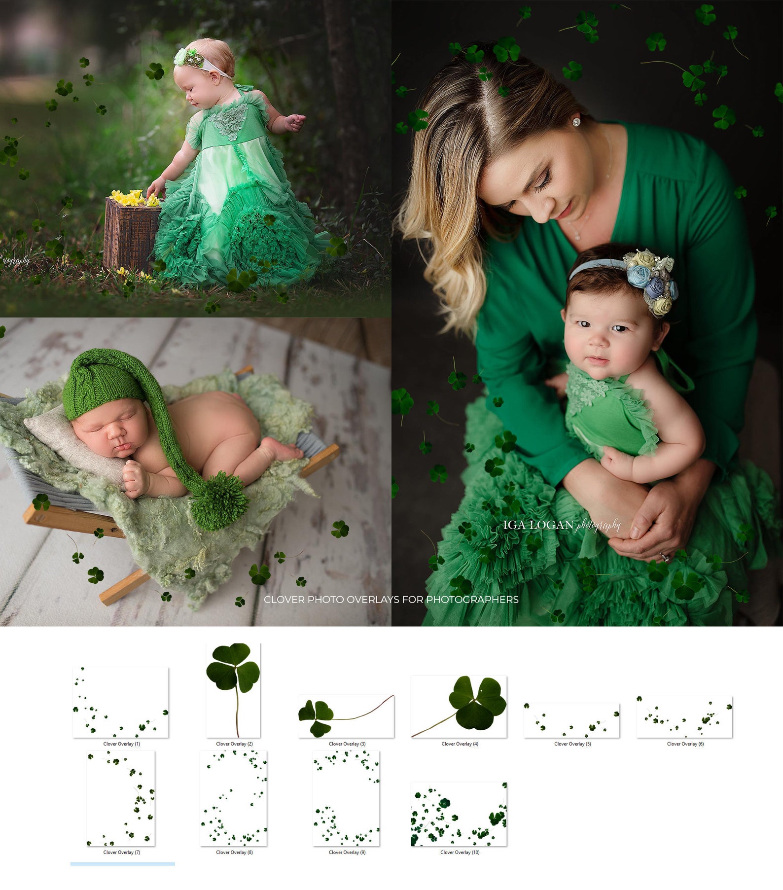 Clover Photo Overlays St Patrick Day Decor Photo Edit - Etsy