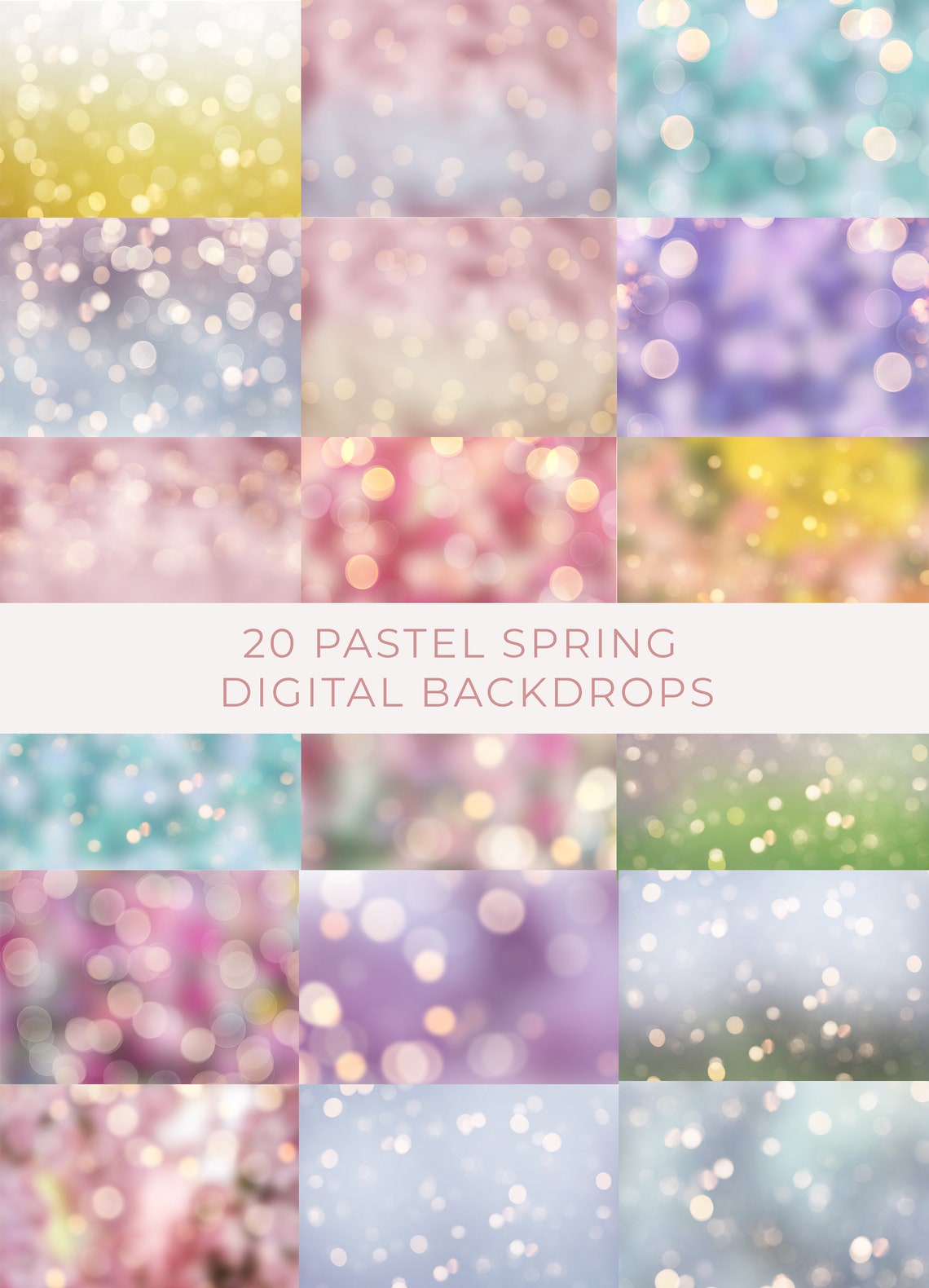 20 Pastel Spring Bokeh Digital Backdrops Spring Photo | Etsy