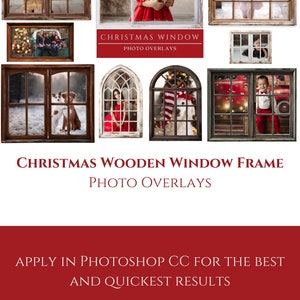 Christmas Window Wooden Frame Photoshop Overlays, Snowy Window, PNG ...