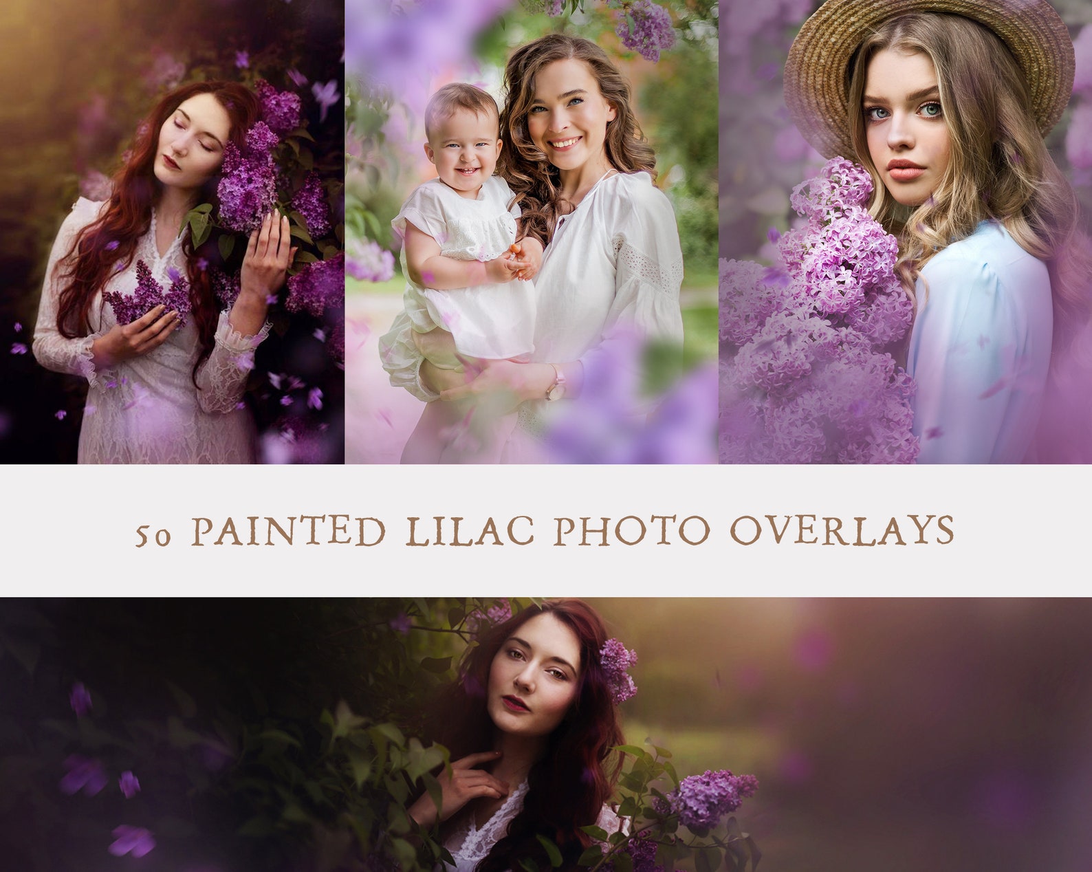 50 Painted Lilac Overlays Photo Overlay Floral Overlay - Etsy