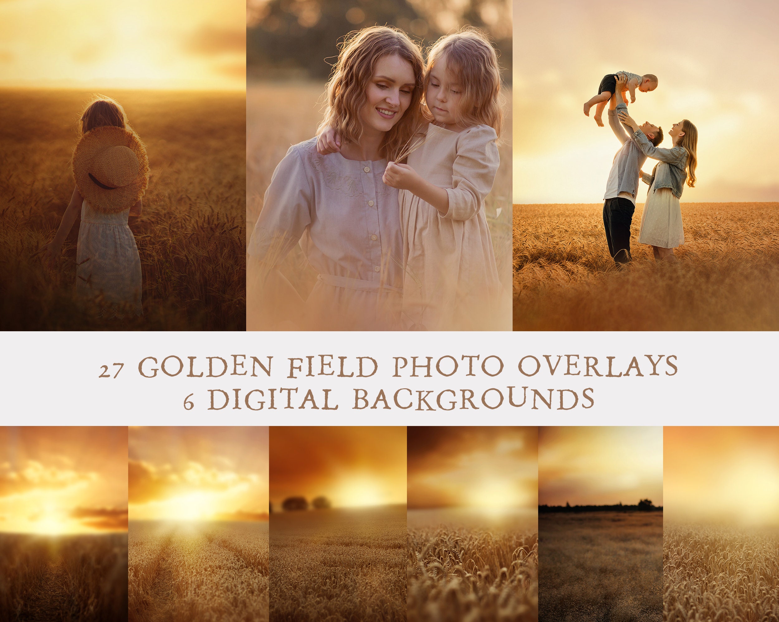 27 Golden Field Overlays Golden Hour Overlays Digital | Etsy