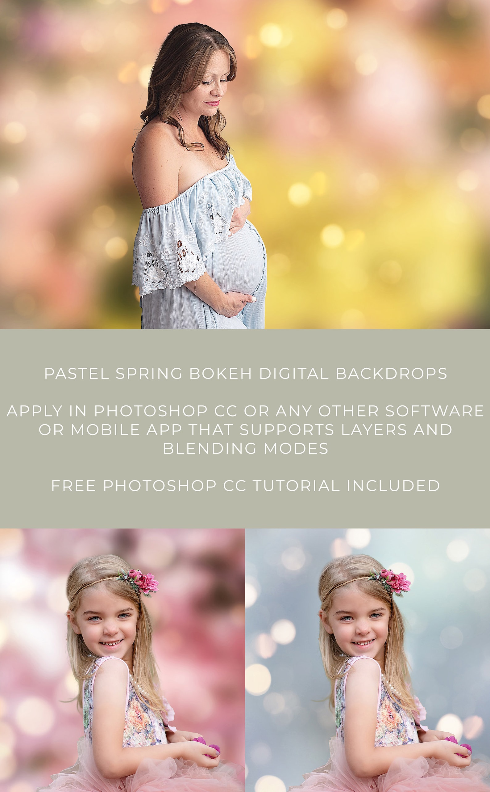 20 Pastel Spring Bokeh Digital Backdrops Spring Photo | Etsy