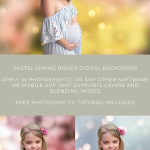 20 Pastel Spring Bokeh Digital Backdrops, Spring Photo Overlay, Digital ...