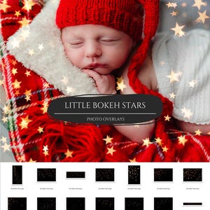 Gold Christmas Stars Bokeh Light Photoshop Overlays Photo Effect ...