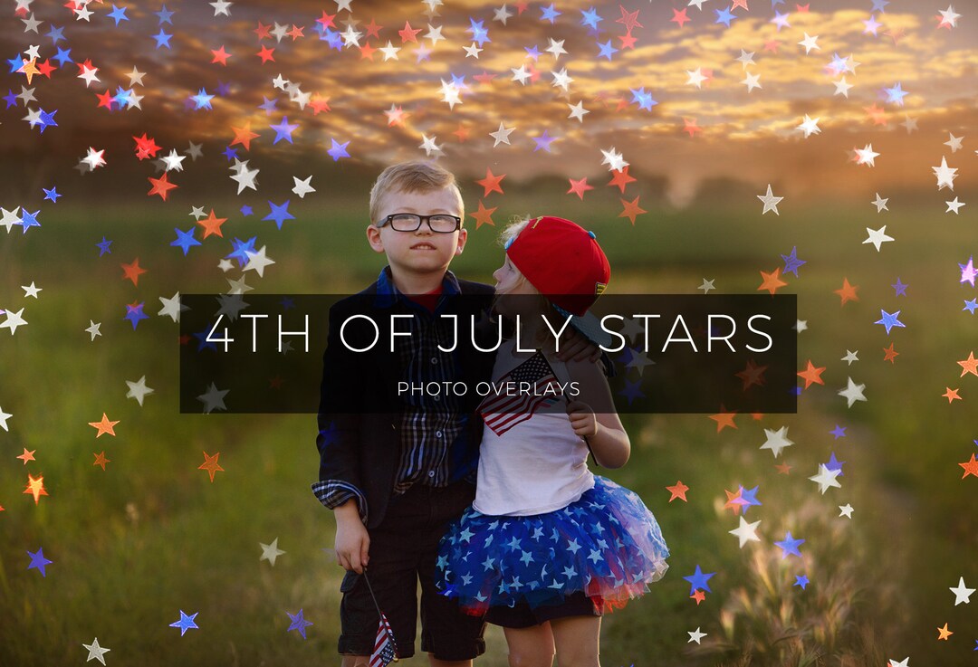 4th of July Photo Overlays, Bokeh Star Overlays, Digital Backdrop - Etsy