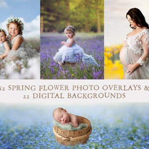 Spring Flowers Photo Overlay Digital Background Floral - Etsy UK