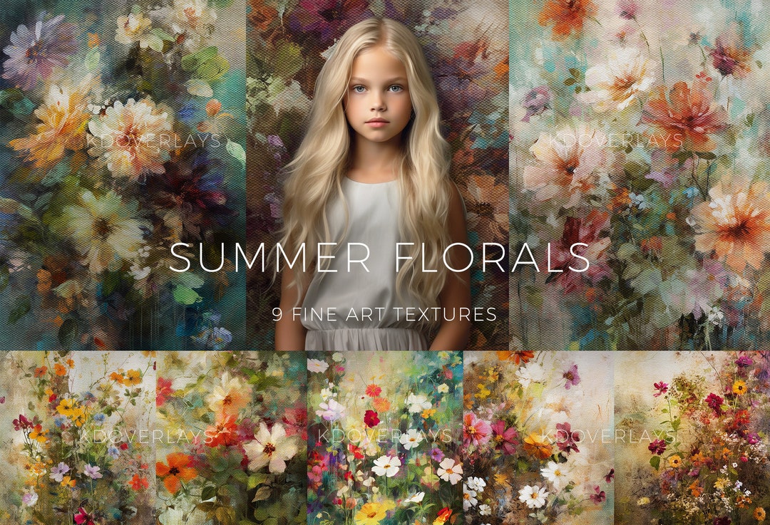 Summer Florals Fine Art Textures Flower Background Photoshop - Etsy