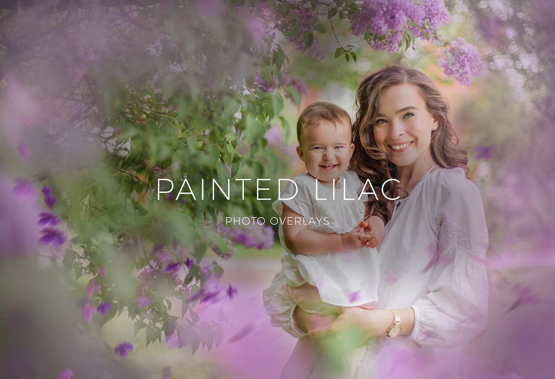 50 Painted Lilac Overlays, Photo Overlay, Floral Overlay, Spring ...