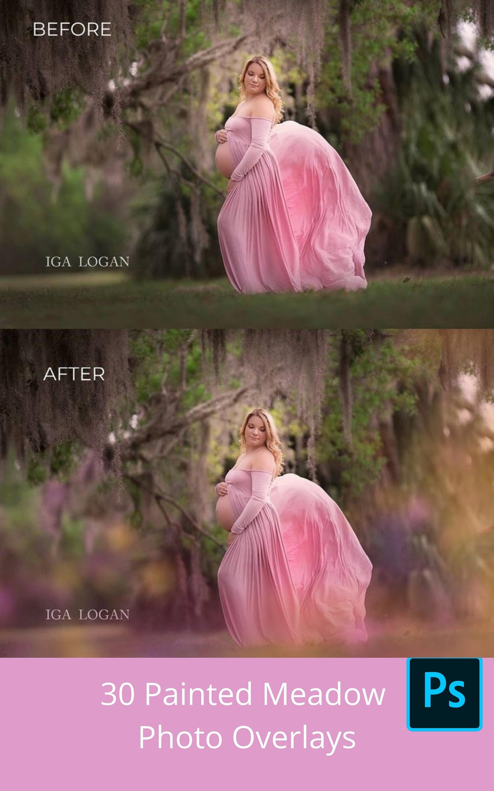 Painted Meadow Photo Overlays for Photographers - Etsy