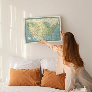 Framed Push Pin Map of the United States, USA Travel Map, All States ...