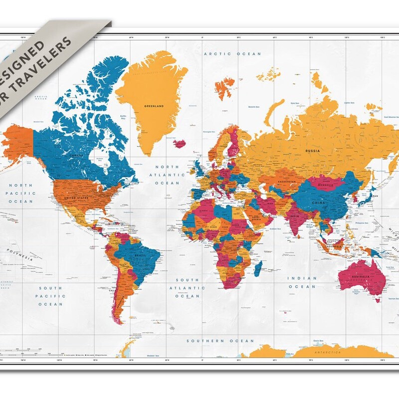 Colorful Map - Etsy