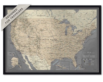 Travel Pinboard Map - Etsy