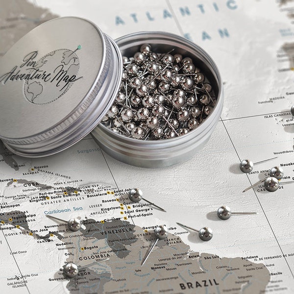 Silver Push Pins - Etsy