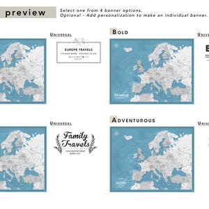 Europe Map Poster - Personalized Map of Europe - Travel Gift | Pin ...