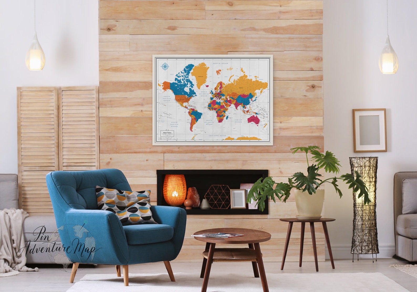 Framed World Push Pin Map Personalized World Map With Pins - Etsy