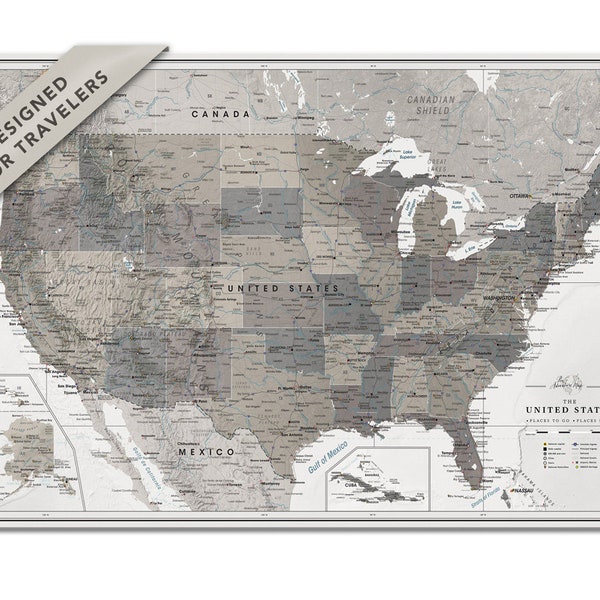 Usa Map Poster - Etsy