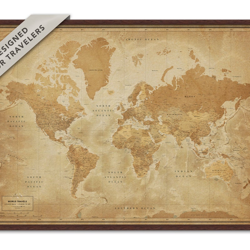Antique Wall Map - Etsy