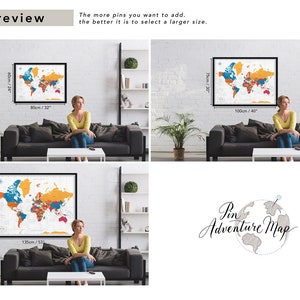 Framed World Push Pin Map Personalized World Map With Pins - Etsy