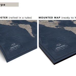 World Map Poster - Push Pin Travel Map - Anniversary Gift - Pinboard ...