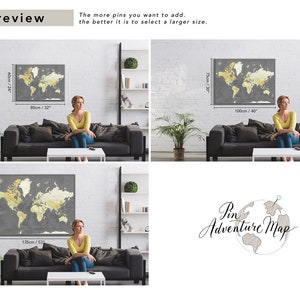 Push Pin Travel Map With Quote World Map Canvas Modern - Etsy