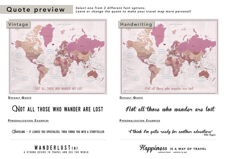 World Map Push Pin Poster Blush Pink Travel Map With Pins | Etsy