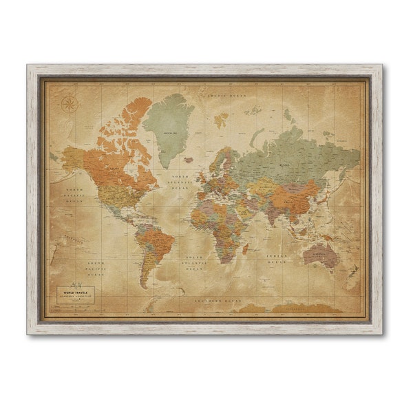 Vintage Travel Map - Etsy