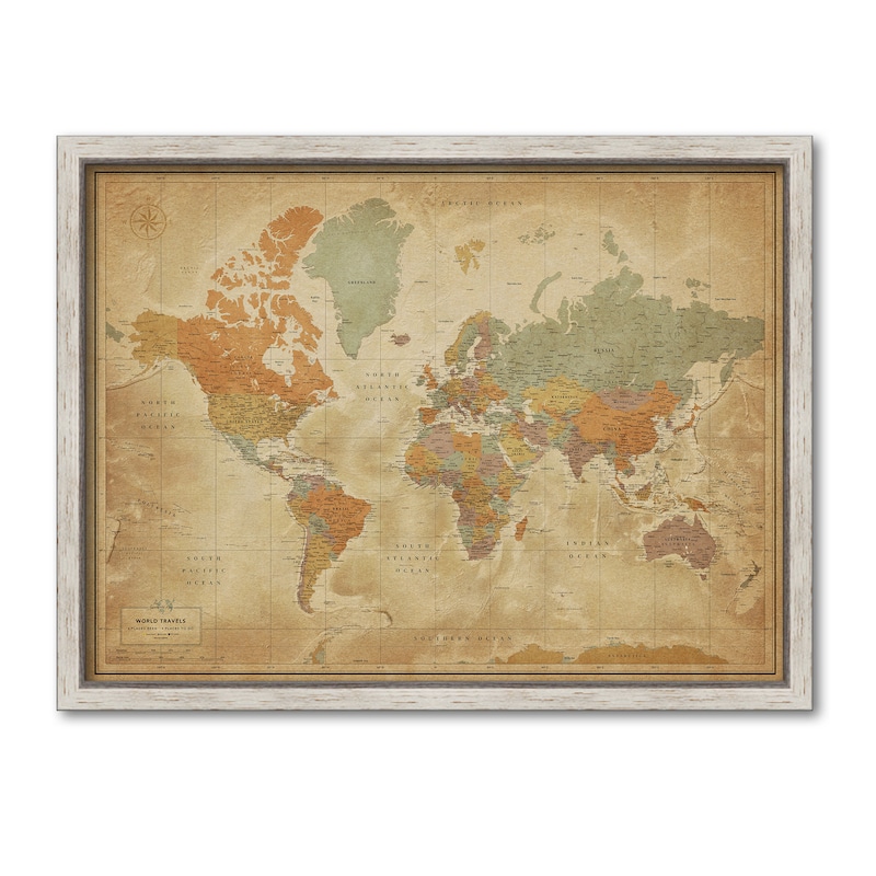 Vintage Travel Map - Etsy