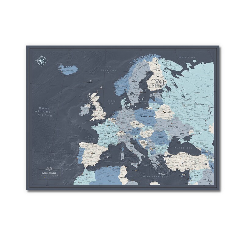 Europe Map - Etsy