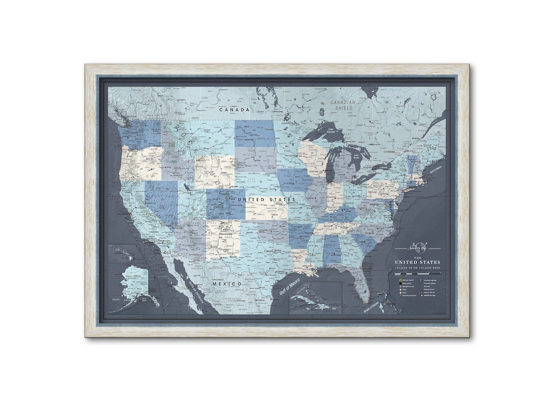 USA Push Pin Map - US Map With Pins to Mark Travels - USA Map for ...