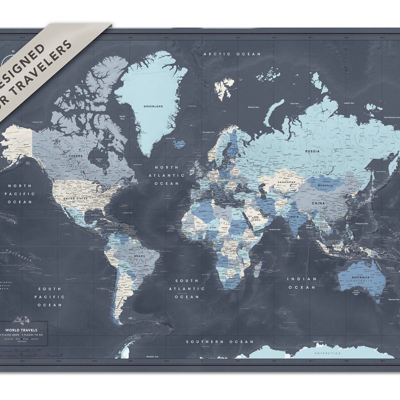 World Map Poster - Etsy