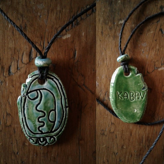 Mayan KABAN Necklace Earthquake Glyph Pendant Tzolk'in Day | Etsy