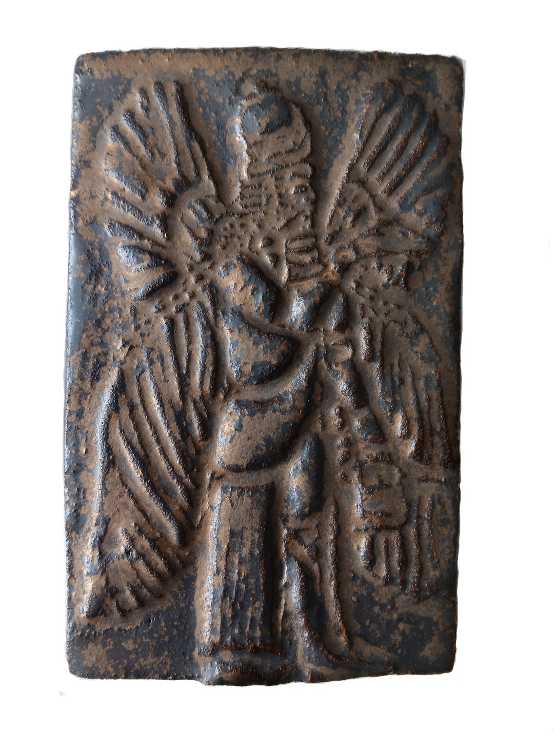 Sumerian Winged Genie Ceramic Tile Antediluvian Sage Apkallu Assyrian 3 ...