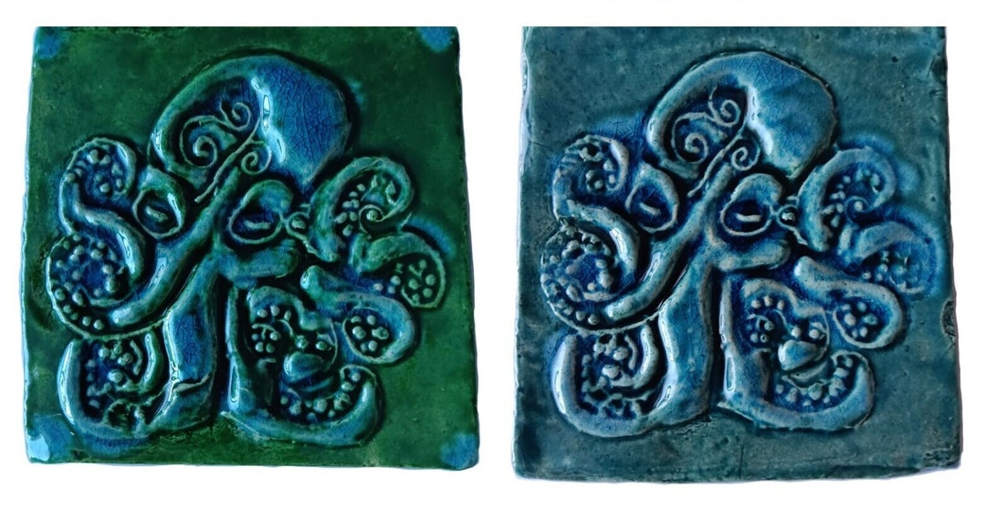 Octopus Ceramic Tile 4 X 4 Ocean Sea Creatures - Etsy