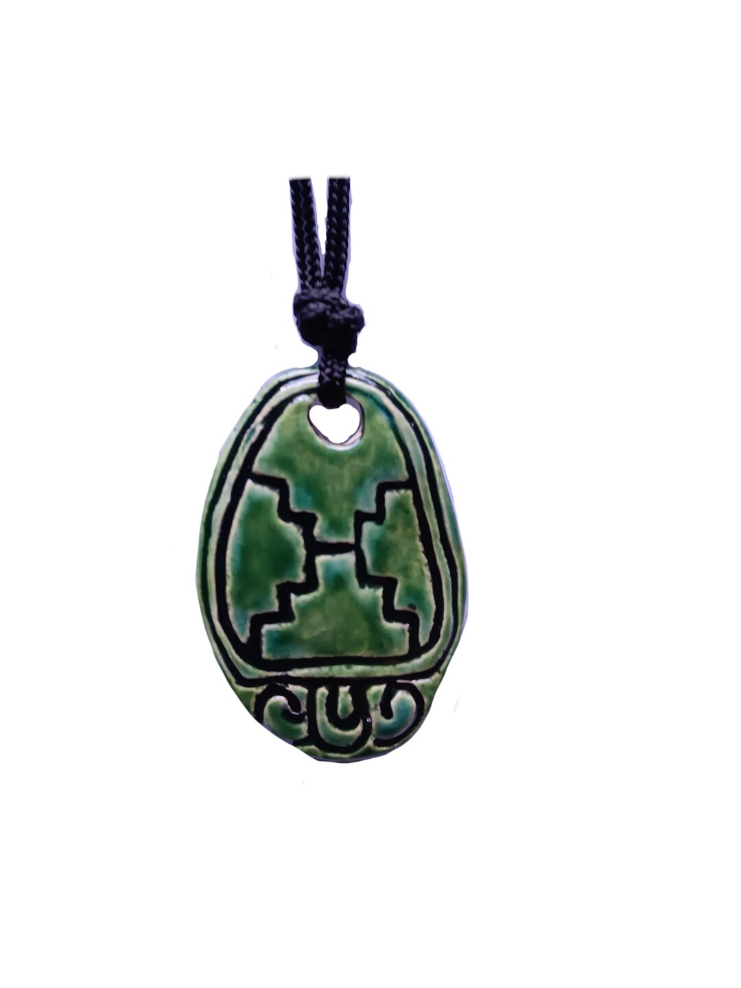 Mayan ETZ'NAB Necklace Tzolk'in Day Sign Blade Glyph Pendant Ceramic ...