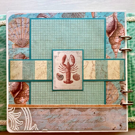 Visual Arts Premade Mini Album Under the Sea Fish Seahorses Lobsters ...