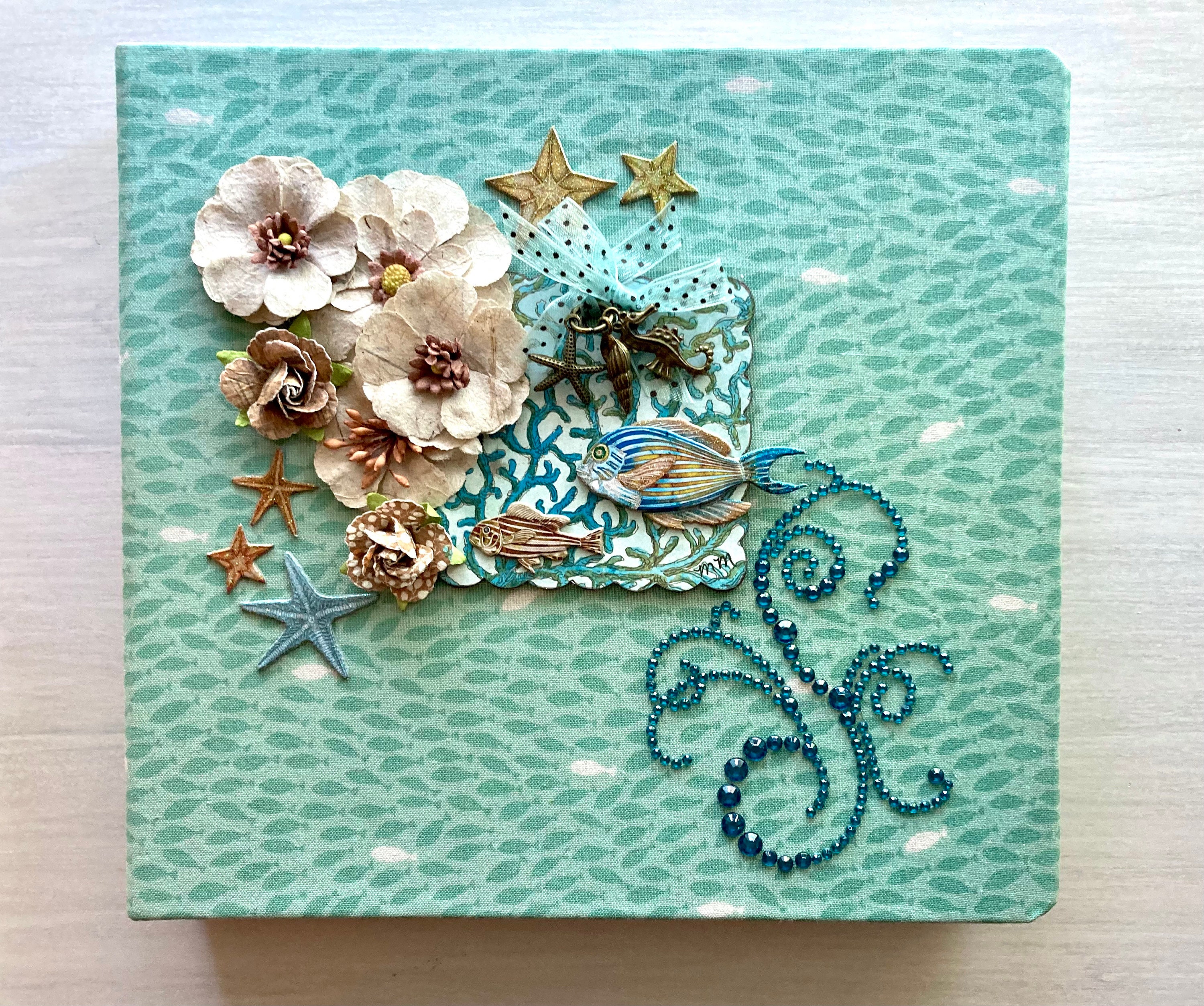 Visual Arts Premade Mini Album Under the Sea Fish Seahorses Lobsters ...